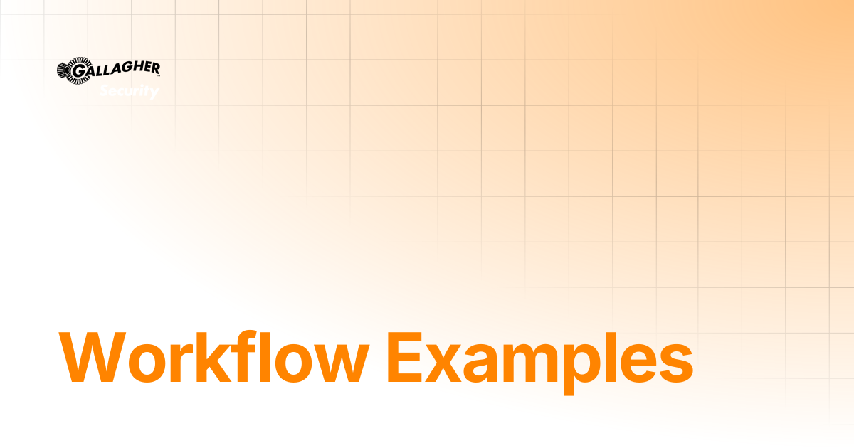 Workflow Examples | User Guide | Gallagher Command Centre Help