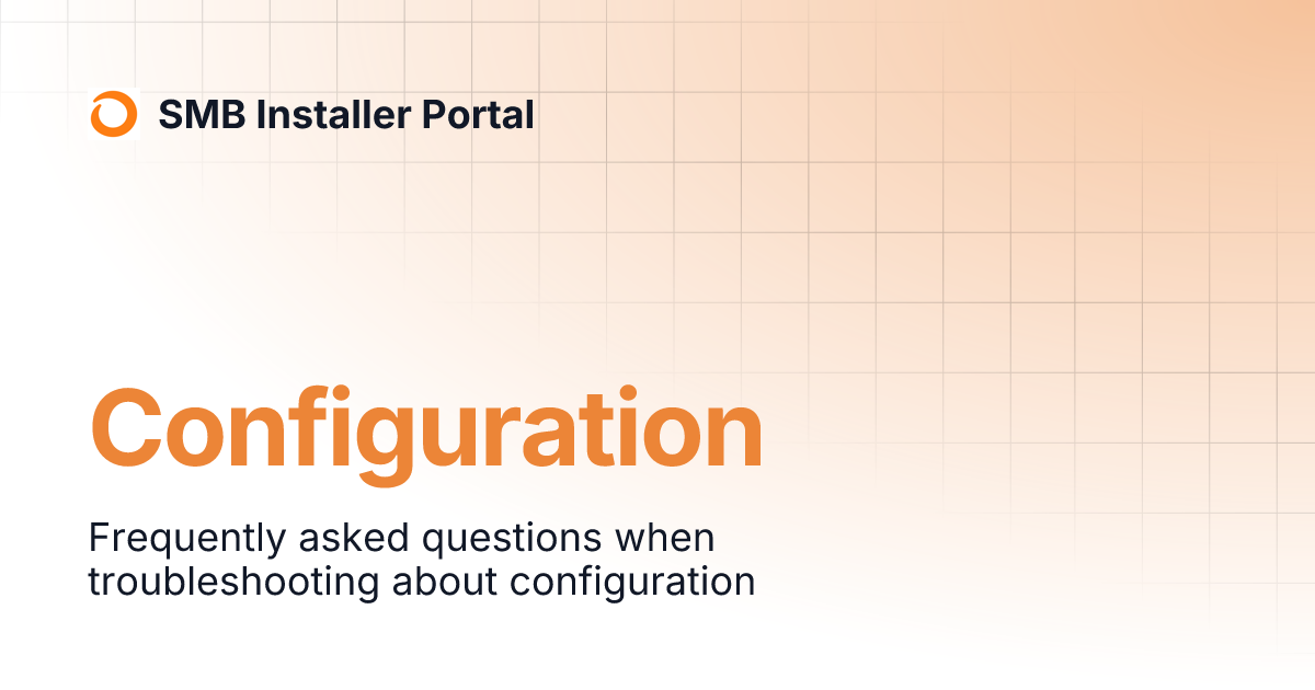 Configuration | SMB Installer Portal